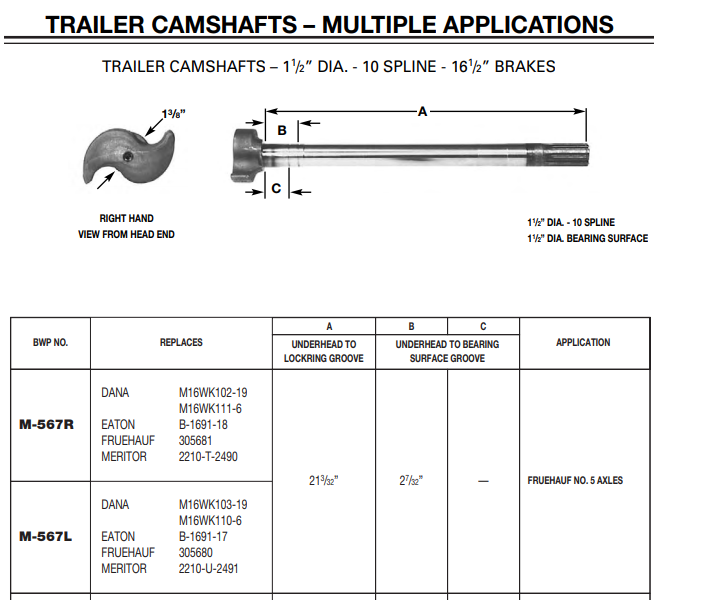 Camshaft E-684 1-1/2-10 X 21.094 Camshaft E-684 1-1/2-10 X 21.094