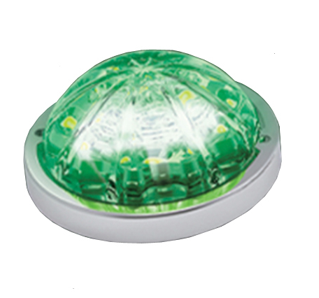 Low Profile LED Watermelon Cab Light Green Clear Lens 571.LD323GEMCGW-