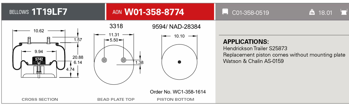 8774 Air Bag 566.ER8774 HDV8774