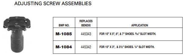 Adjuster Screw Assembly M-1085 NON RETURNABLE