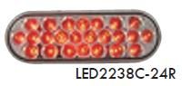 Red LED Oval Clear Lens Lamp LED2238C-24R